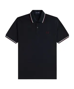 Fred Perry Tipped Logo Polo Shirt - Black