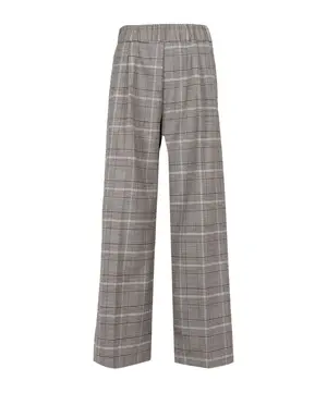 SEMICOUTURE Plaid Wide-leg Casual Trousers