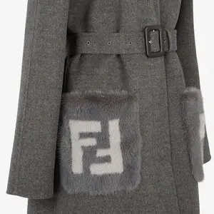 Fendi Grey Wool Overcoat
