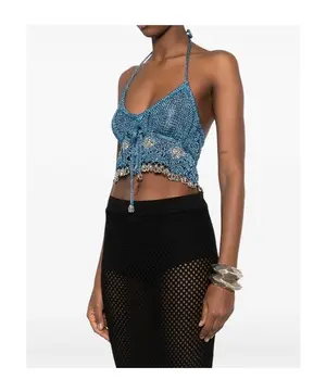 Rabanne Halterneck Embellished Top
