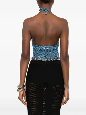 Rabanne Halterneck Embellished Top