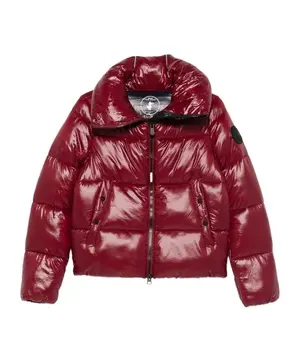 SAVE THE DUCK Isla Quilted Shiny Jacket - Red