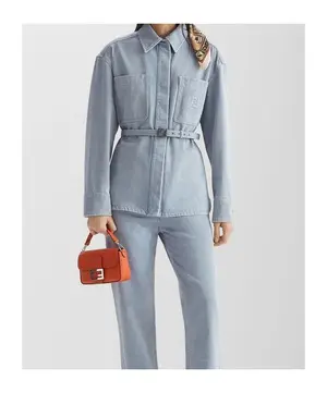 Fendi Belted Waist Denim Jacket