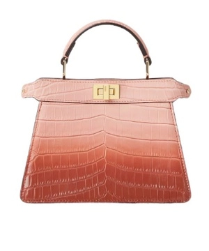 Fendi Pink Graduated-effect Crocodile Leather Bag - Pink Gradient