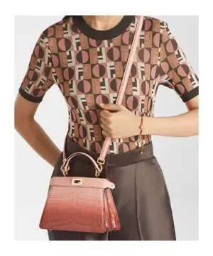 Fendi Pink Graduated-effect Crocodile Leather Bag
