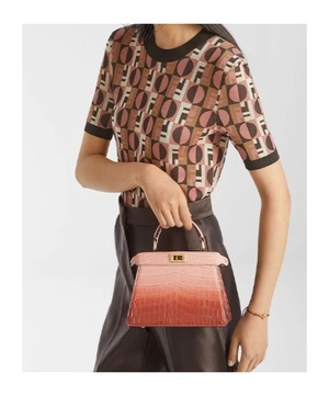 Fendi Pink Graduated-effect Crocodile Leather Bag