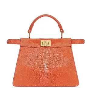 Fendi Stingray Leather Bag - Orange