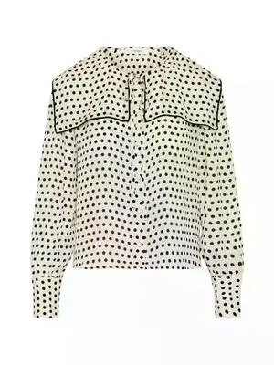 FRAME Fleet Polka-dot Silk Blouse