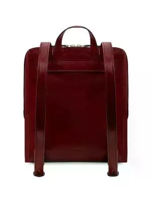 THE BRIDGE Envelope-pocket Leather Backpack - Red