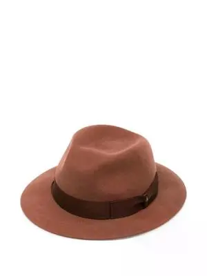 Borsalino Grosgrain-trim Fedora Hat - Brown