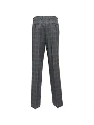 Celine Plaid Straight-leg Trousers
