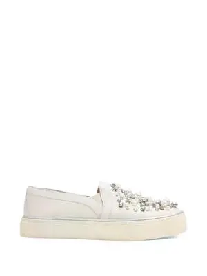 STUART WEITZMAN Decor Embellished Slip-on Sneakers - Neutrals