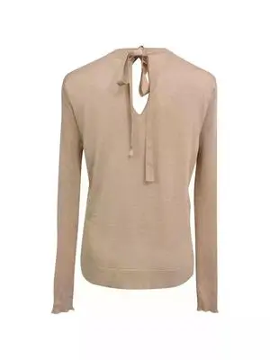 Fendi Embroidered Mesh-panel Sweater - Neutrals