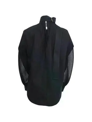 Fendi High-neck Mesh-panelled Shirt