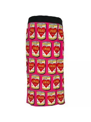 Dolce & Gabbana Amore-print Midi Skirt