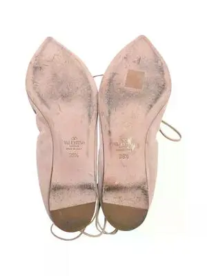 Valentino Garavani Pointed-toe Wrap-up Ballet Flats