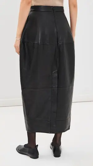 RÓHE Sculptural Lambskin Leather Skirt