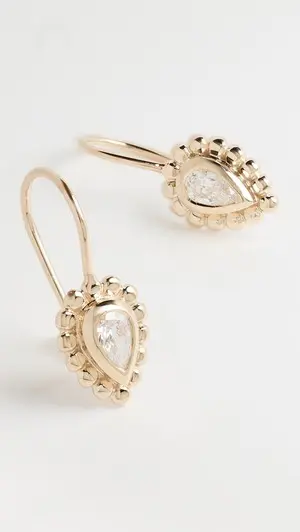 Zoe Chicco 14k Bezel Set Pear Diamond Drop Earrings
