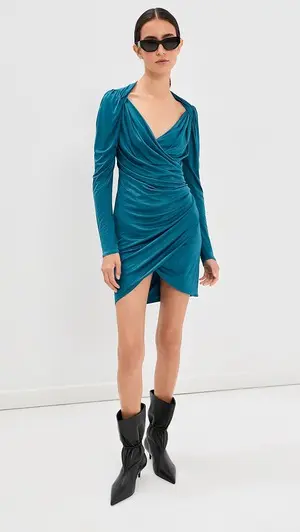 Balmain Draped Viscose Jersey Dress