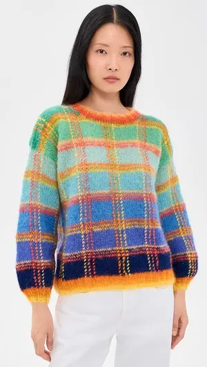 ROSE CARMINE Tartan Sweater