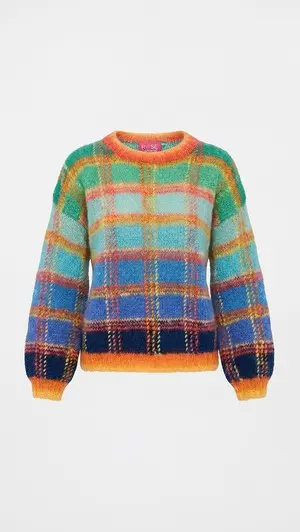 ROSE CARMINE Tartan Sweater