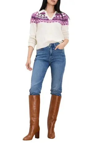 NIC+ZOE Fair Isle Polo Sweater