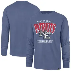 '47 New England Patriots Rivalries Collection Checkdown Franklin Long Sleeve T-shirt - Blue