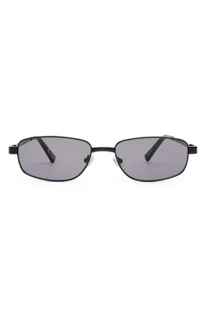 Le Specs Torrid 57mm Rectangle Sunglasses - Black/smoke Mono
