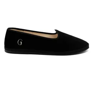 GONDOLINA SHOES Pellestrina Venetian Slippers – Velvet Made In Italy - Black