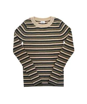 MABLI Seilio Skinny Rib Biscotti Stripe - Brown