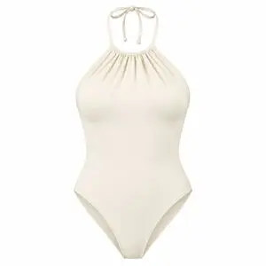 RIVE & RITUEL Salomi Ivory Halter Neck Bodysuit - White