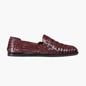 ARMOS Men’s Burgundy Leather Huarache Sandal - Red