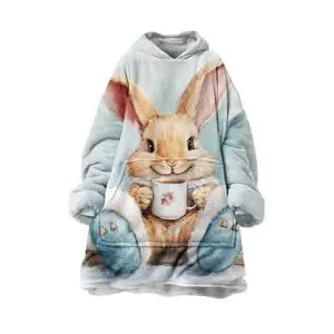 ALOHA FROM DEER Winter Bunny Sherpa Oodie - Blue
