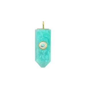 KAMARIA Amazonite Gemstone Pendant With Topaz Pentagon - Blue