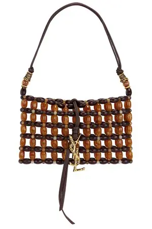 Saint Laurent Mini Evening Bag In Brown & Beige In Brown - Brown Multi