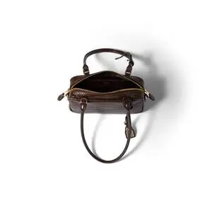 Miu Miu Beau Croco-embossed Leather Mini-bag - Cocoa Brown