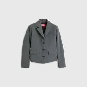 DIESEL® Cropped Blazer With Denim-trimmed Collar - Grey