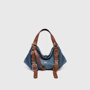 DIESEL® D-one-small Top-handle Bag In Denim And Leather - Blue