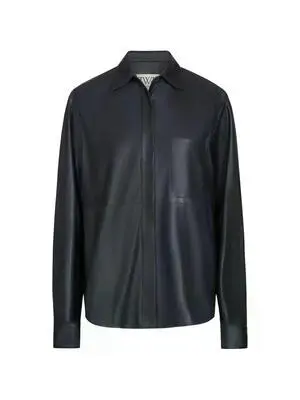TWP Cowboy Update Leather Shirt - Black