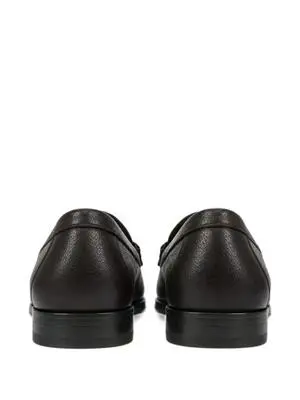 Tagliatore Grain-leather Penny Loafers - Brown
