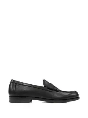 Tagliatore Grain-leather Penny Loafers - Brown