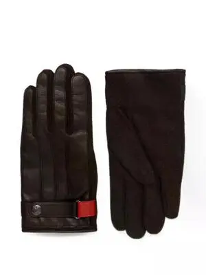 Paul Smith Leather-panelled Gloves - Brown