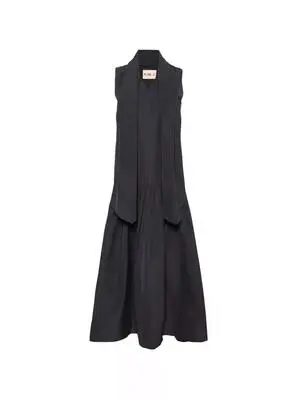 Plan C Scarf-detail Drop-waist Dress - Blue