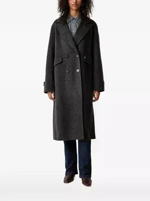 MOS MOSH Alva Double-breasted Notched-lapel Coat - Grey