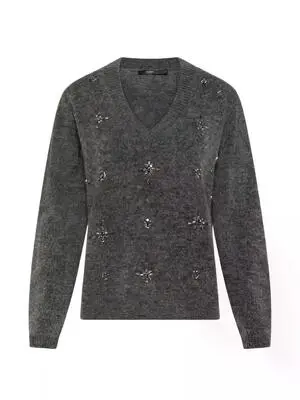 Seventy Crystal-embellished V-neck Sweater - Grey
