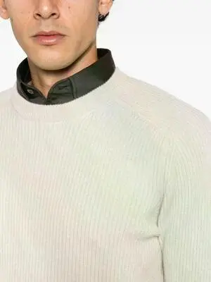GRAN SASSO Ribbed-knit Raglan-sleeve Sweater