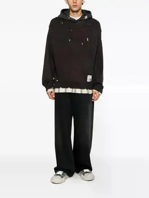 Mihara Yasuhiro Distressed Layered-hoodie Sweater