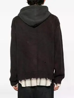 Mihara Yasuhiro Distressed Layered-hoodie Sweater