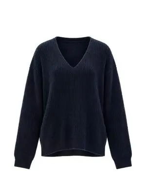 C.T.PLAGE Royal V-neck Ribbed-knit Sweater