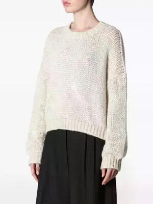ROBERTO COLLINA Chunky-knit Drop-shoulder Sweater - Neutrals
